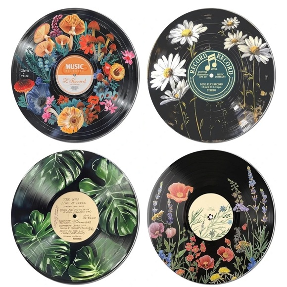 Art | Floral Decorative Vinyl Records 4 Piece 12 New | Poshmark
